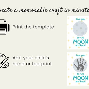 I Love You to the Moon and Back Valentine Handprint Art Craft | DIY ...