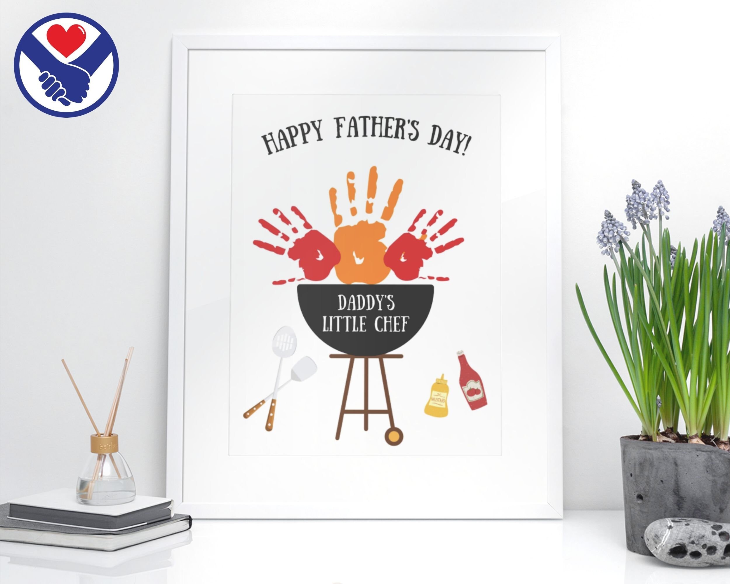 Father's Day Handprint Art Daddy's Little Chef Handprint Art Printable ...