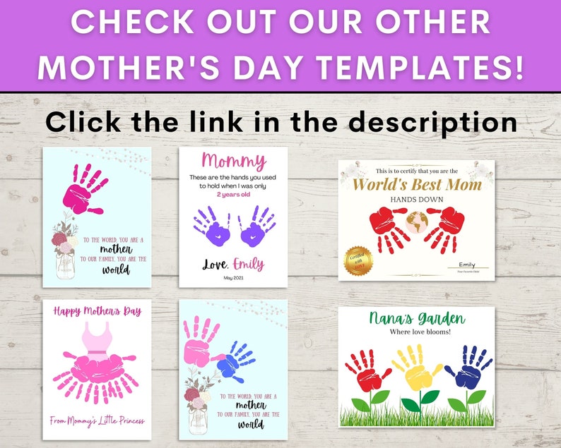 Mothers Day Handprint Art Mason Jar Two Flowers Handprint - Etsy