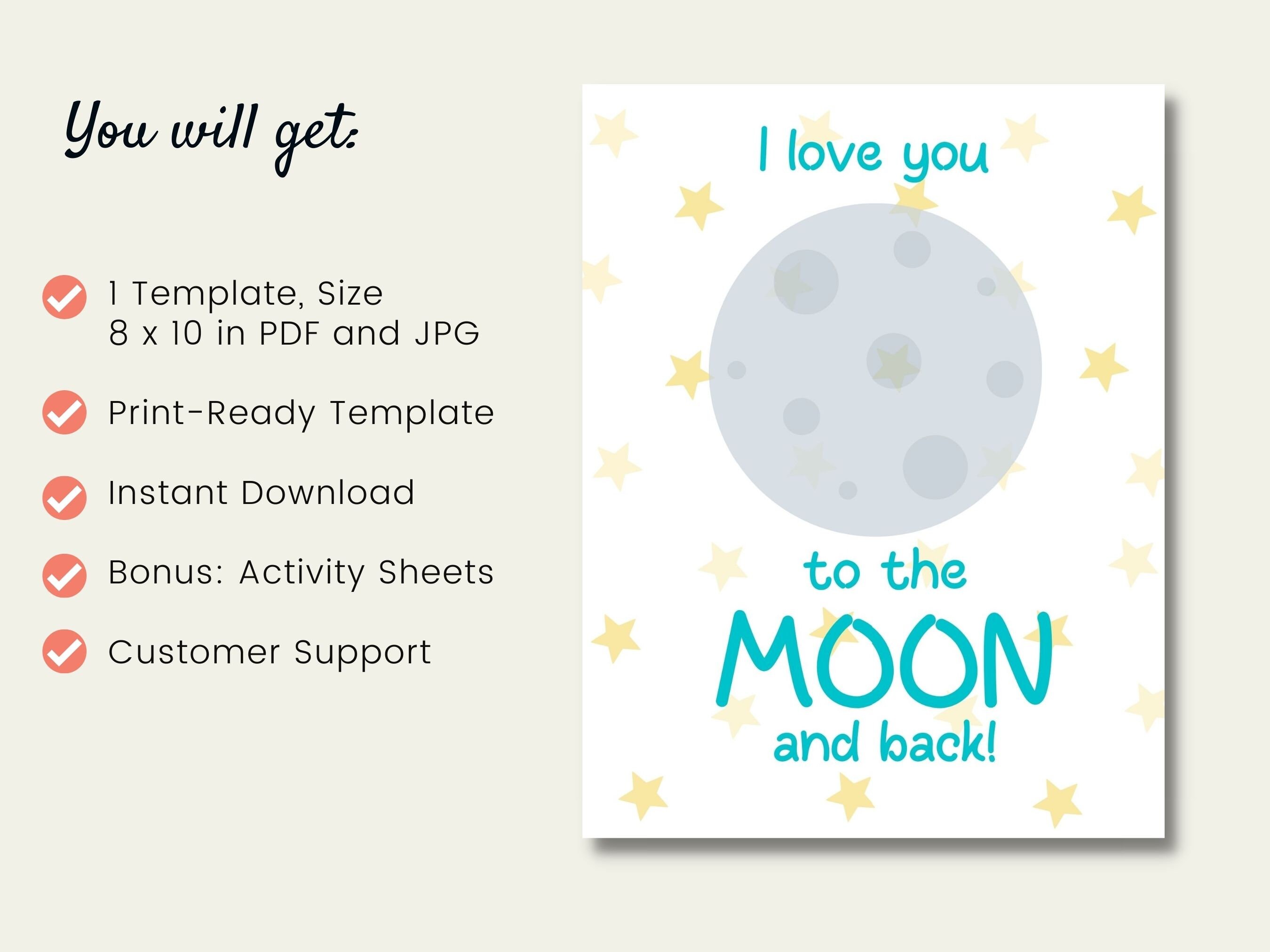 I Love You to the Moon and Back Valentine Handprint Art Craft | DIY ...