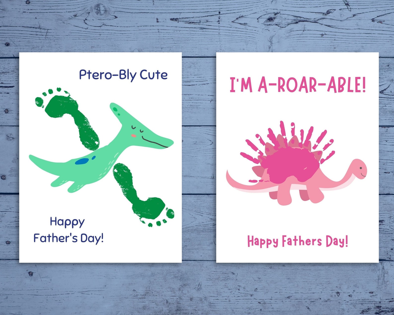 Father's Day Dinosaur Handprint Art Dinosaur Craft - Etsy