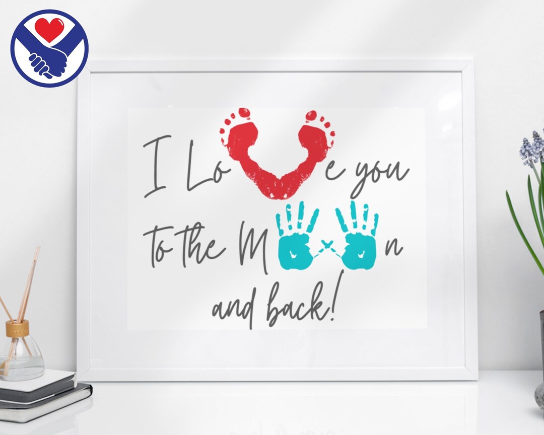 Mothers Day Handprint Art | I Love You to the Moon and Back | Gift for ...