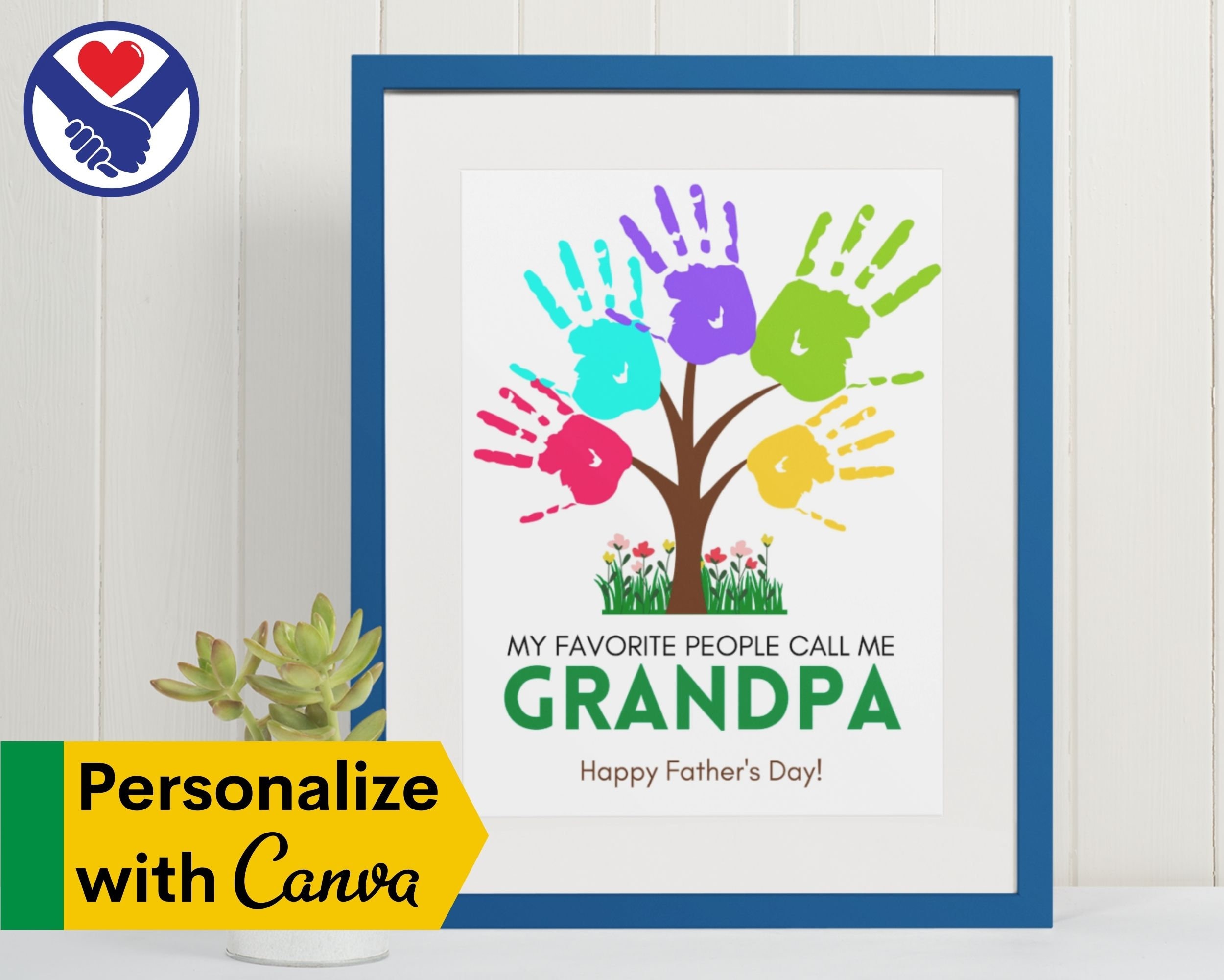 EDITABLE Grandpa's Tree Printable Handprint Art | Fathers Day Printable ...