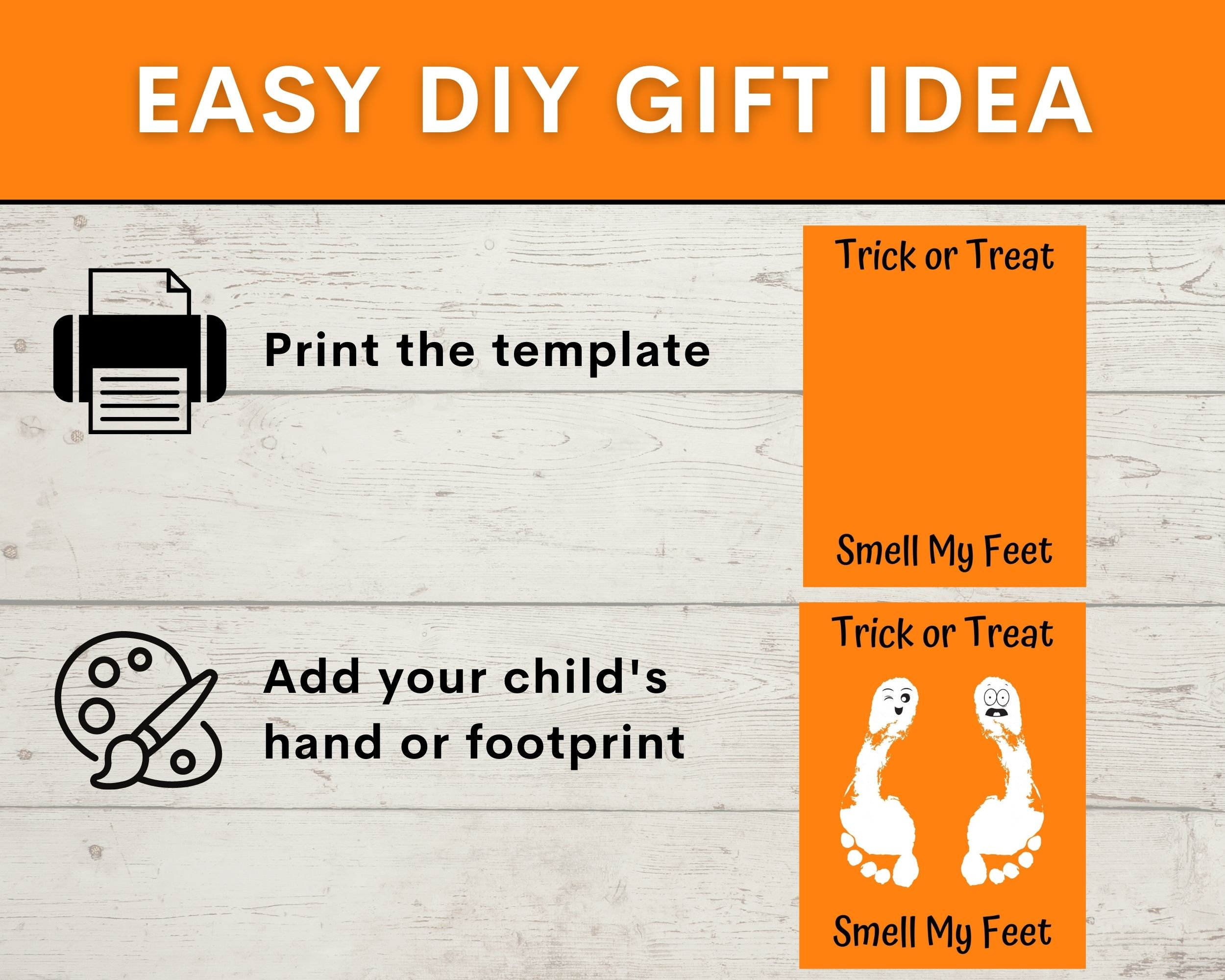 Trick or Treat, Smell My Feet Handprint Art Ghost Footprint Printable ...