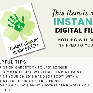 Cutest Clover in the Patch Shamrock Handprint Art Craft DIY St Patrick ...