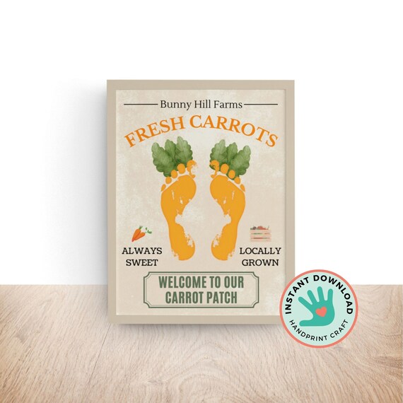 Fresh Carrots Handprint Art Craft Personalized Easter Gift - Etsy