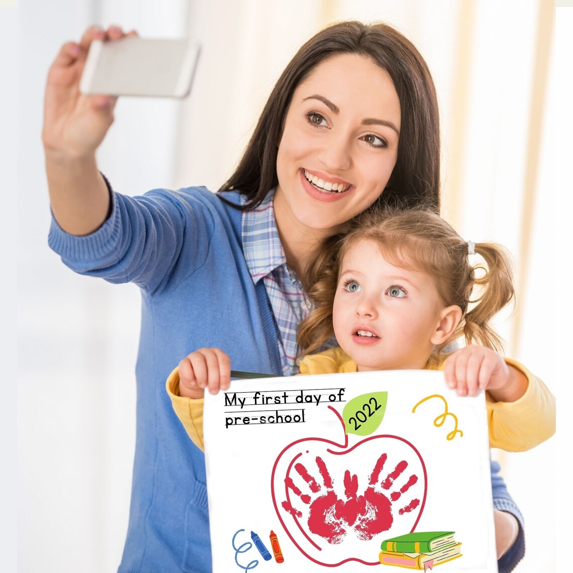 EDITABLE Back to School Apple Handprint Art First Day of - Etsy