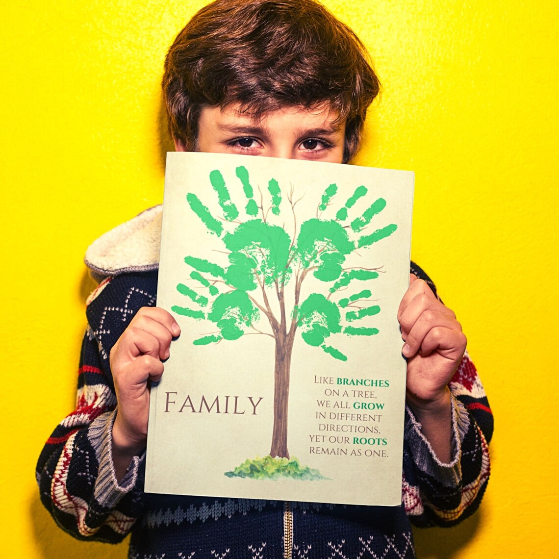 Family Tree Handprint Art Craft | Personalized Gift From Daughter Son ...