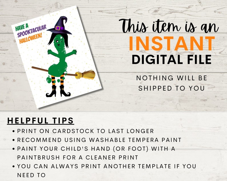 Halloween Witch on a Broomstick Handprint Art | Witch Handprint ...