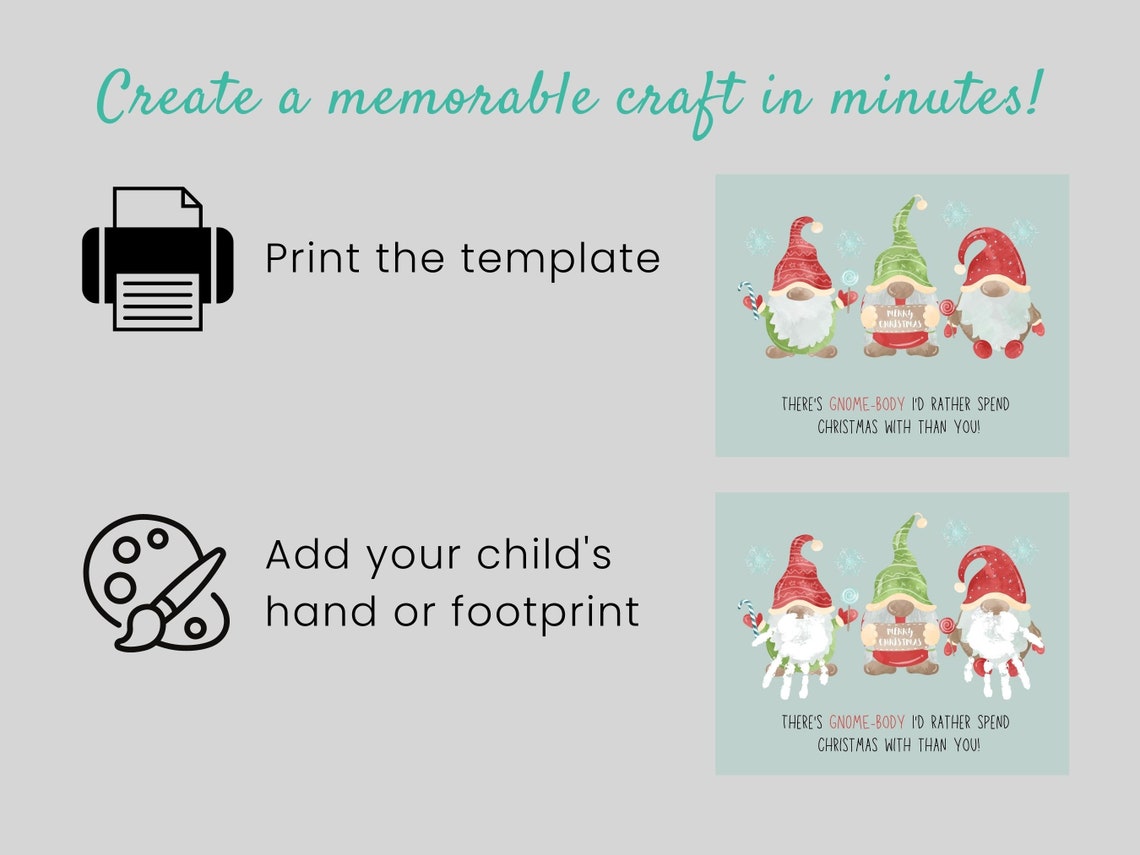 Christmas Gnome Handprint Art Christmas Crafts for Kids - Etsy
