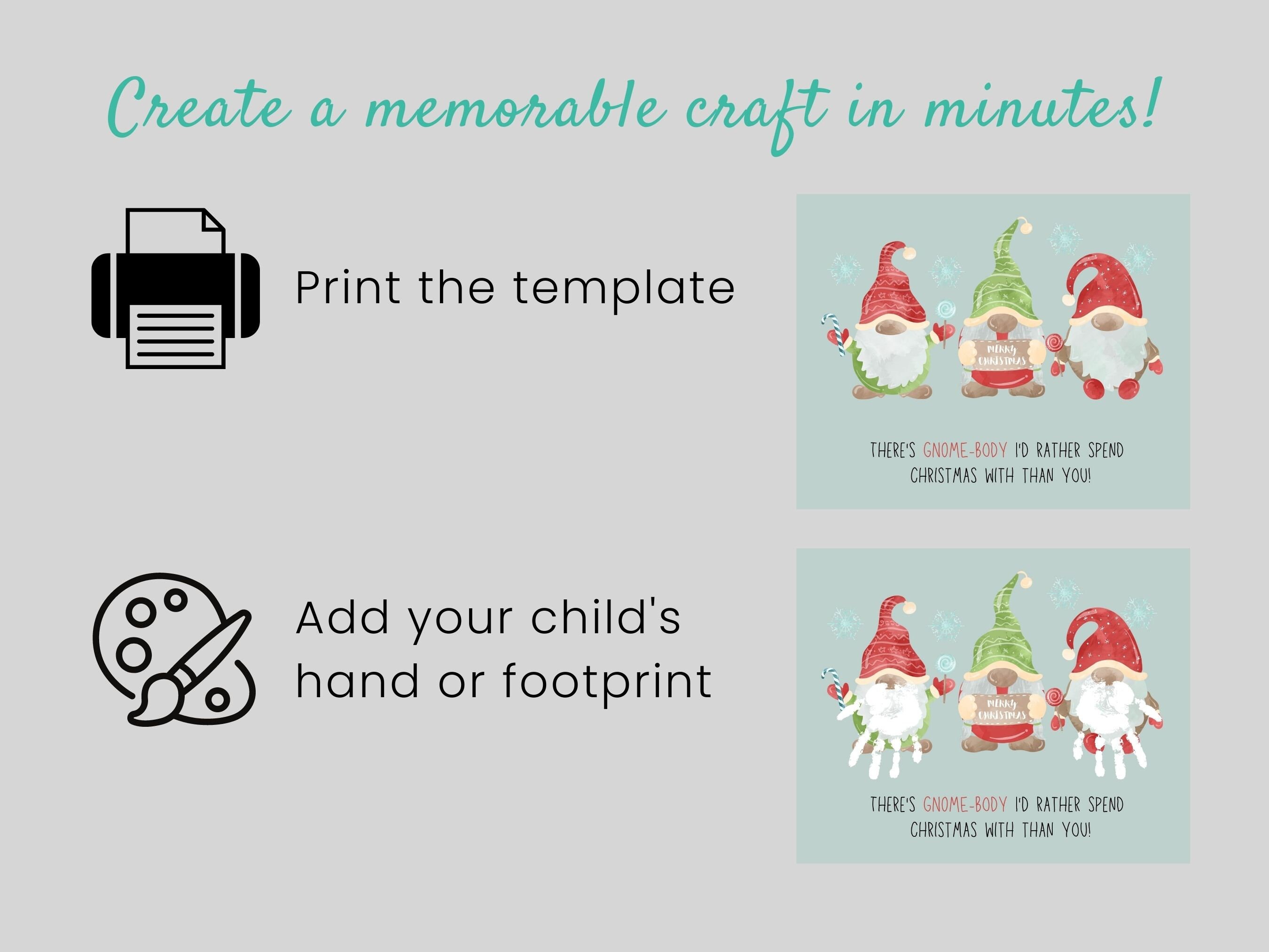 Christmas Gnome Handprint Art Christmas Crafts for Kids Personalized ...