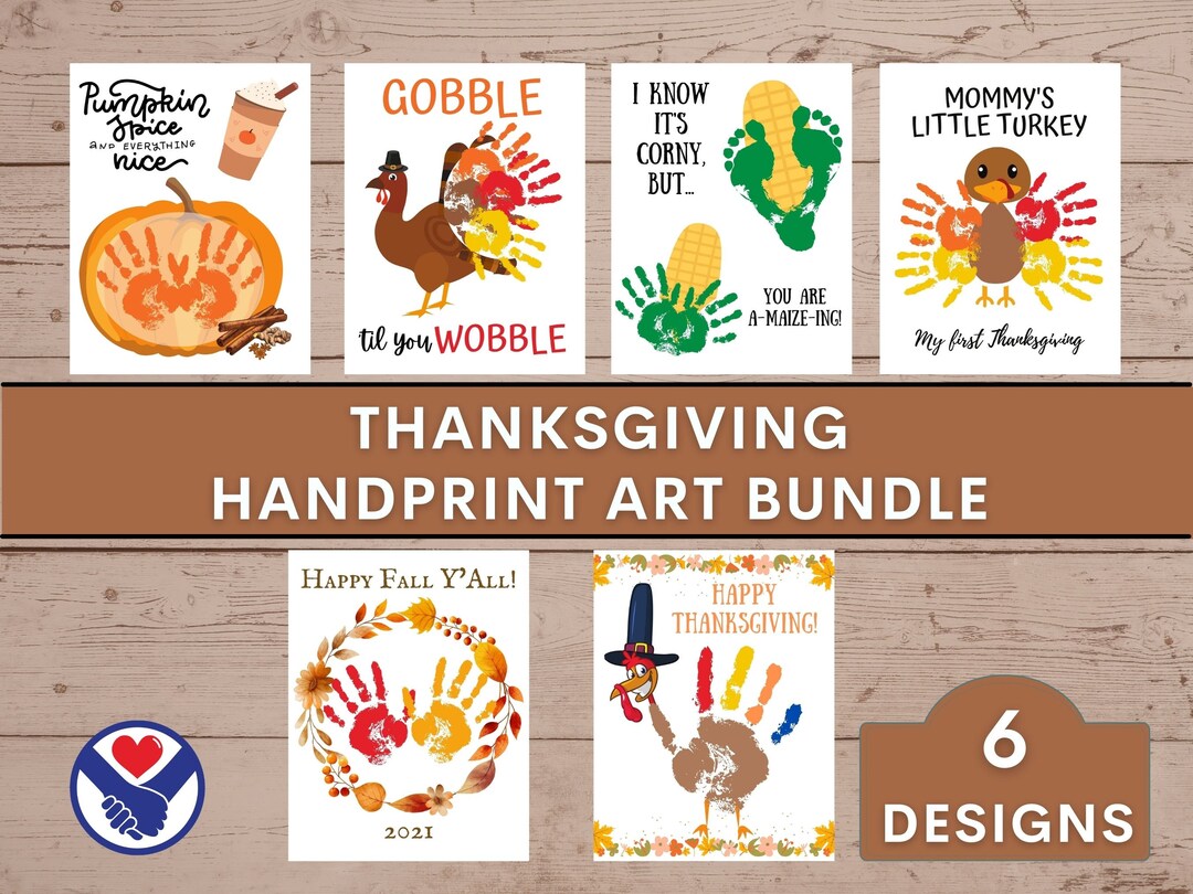 Thanksgiving Handprint Art Bundle | Handprint DIY Craft | Crafts for ...