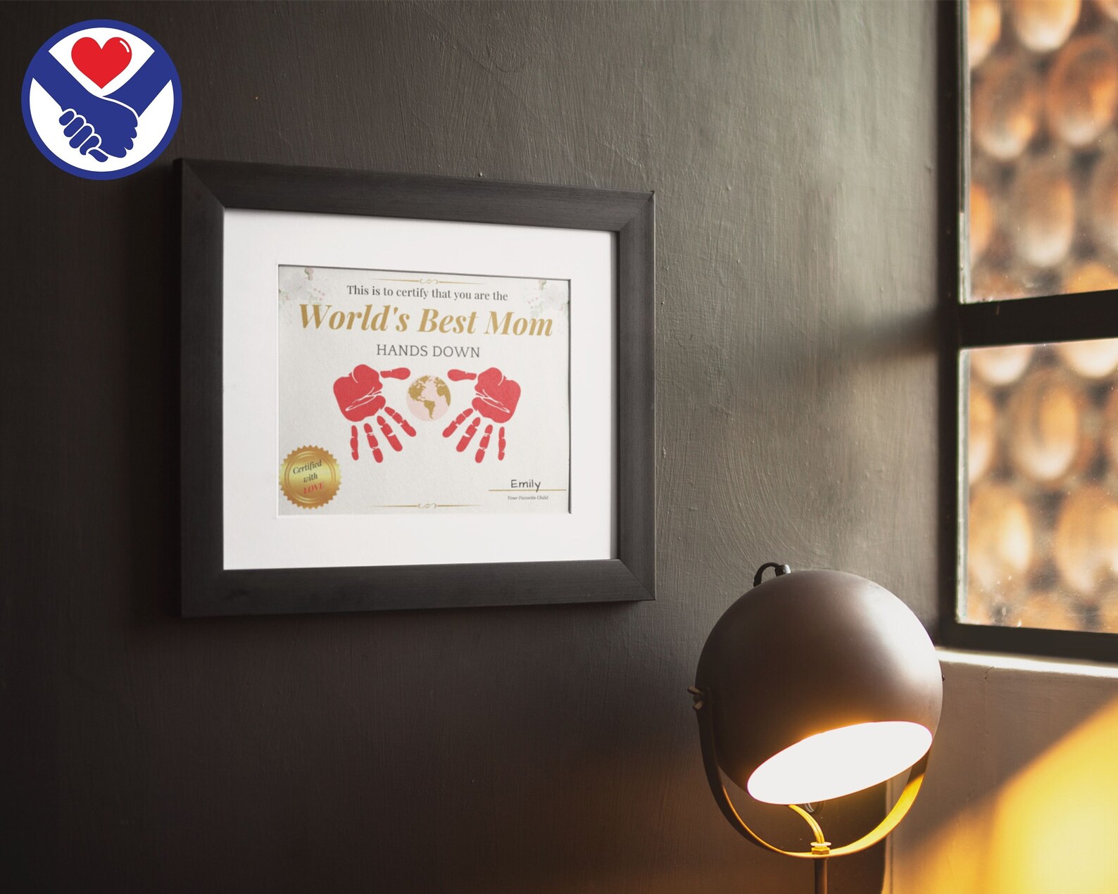 Mothers Day Handprint Art World's Best Mom Hands Down - Etsy