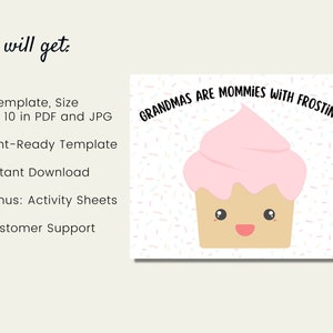 Gift for Grandma Cupcake Handprint Art Craft | DIY Card for Granny ...