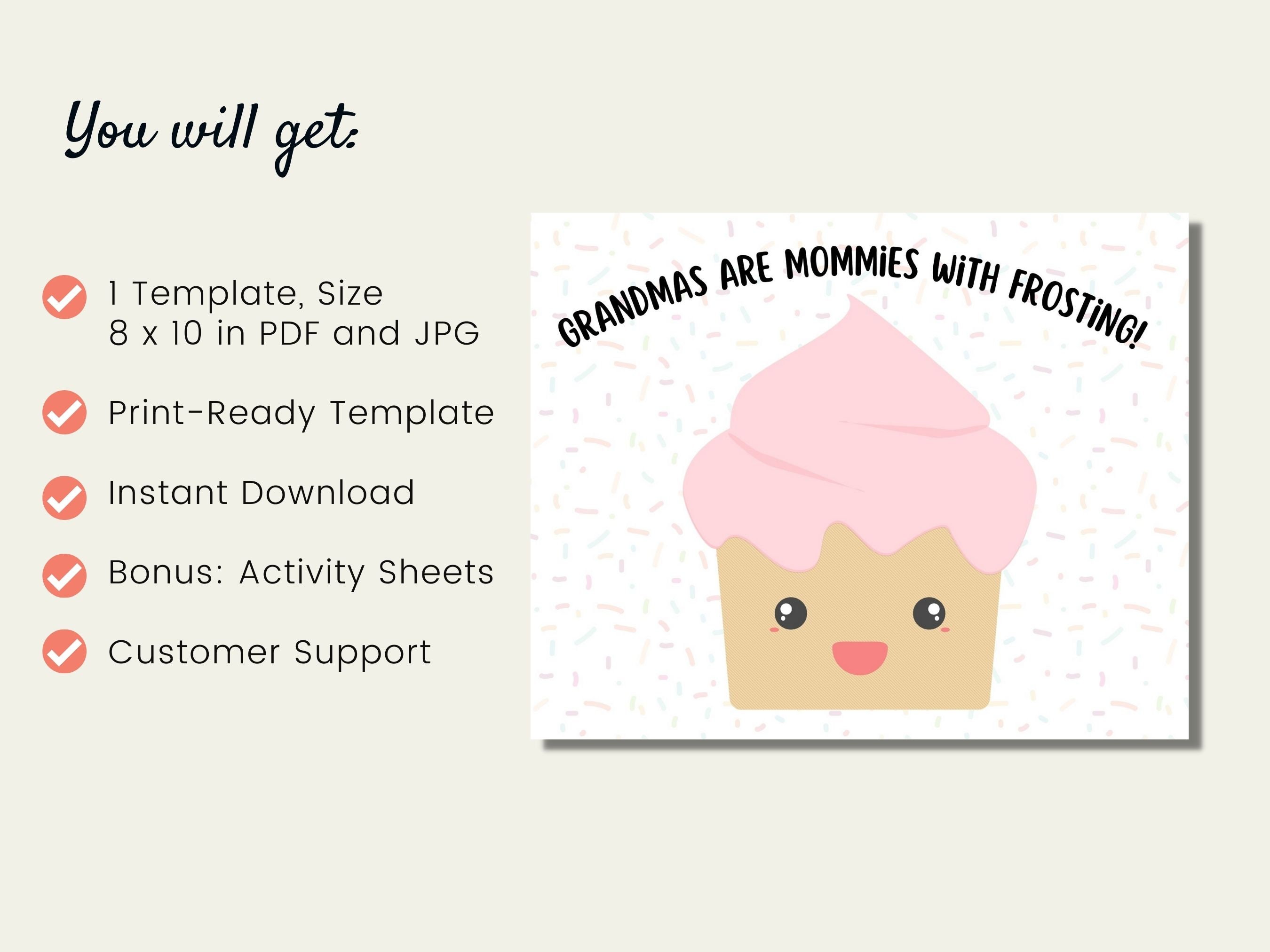 Gift for Grandma Cupcake Handprint Art Craft | DIY Card for Granny ...