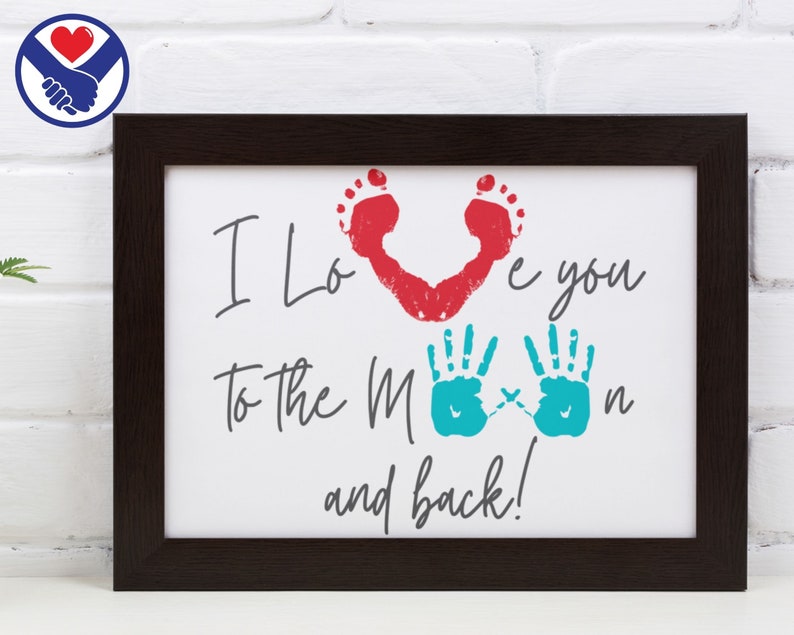 Mothers Day Handprint Art I Love You to the Moon and Back - Etsy