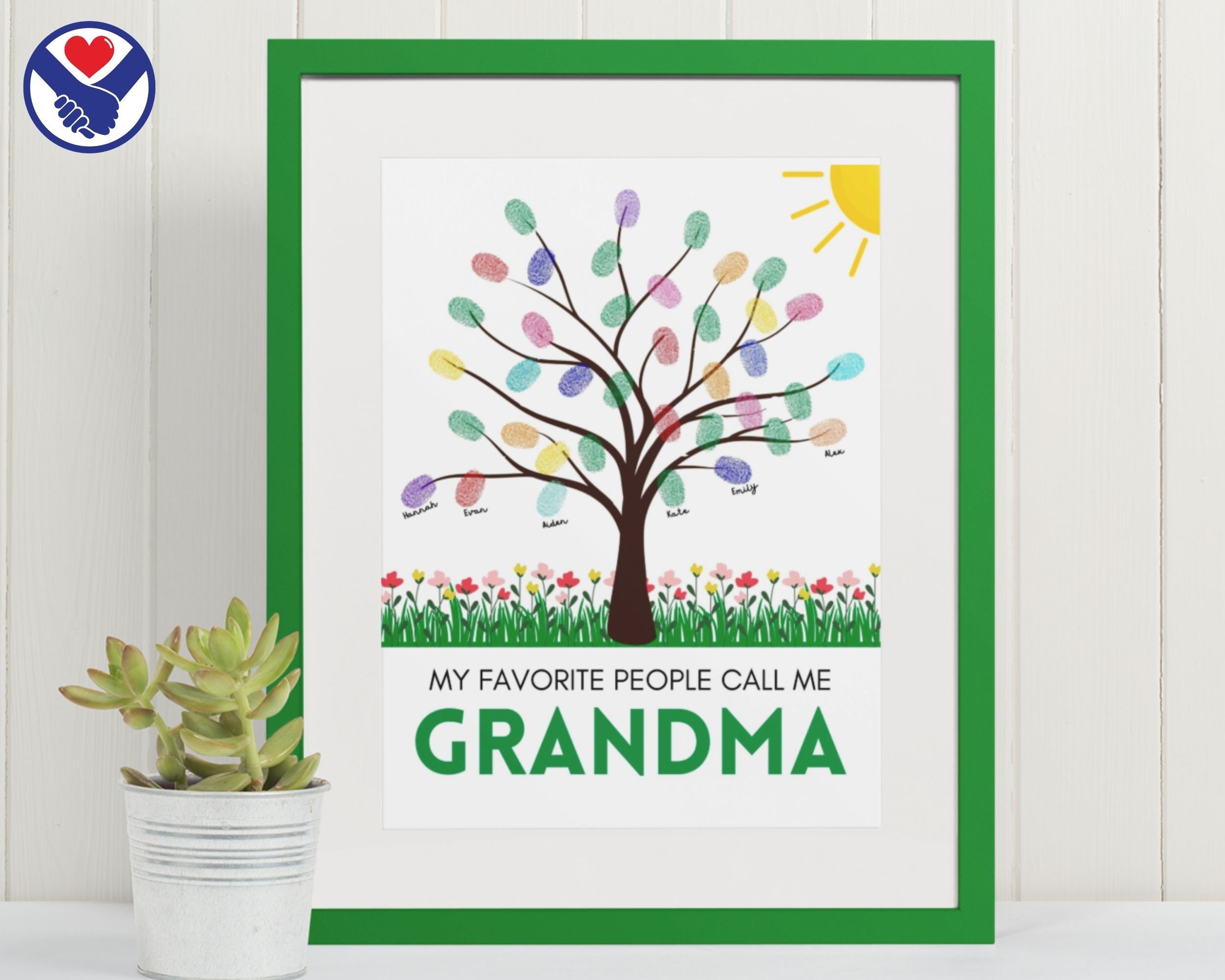 DIY Fingerprint Tree Grandparents Day Gift for Grandma From Kids ...