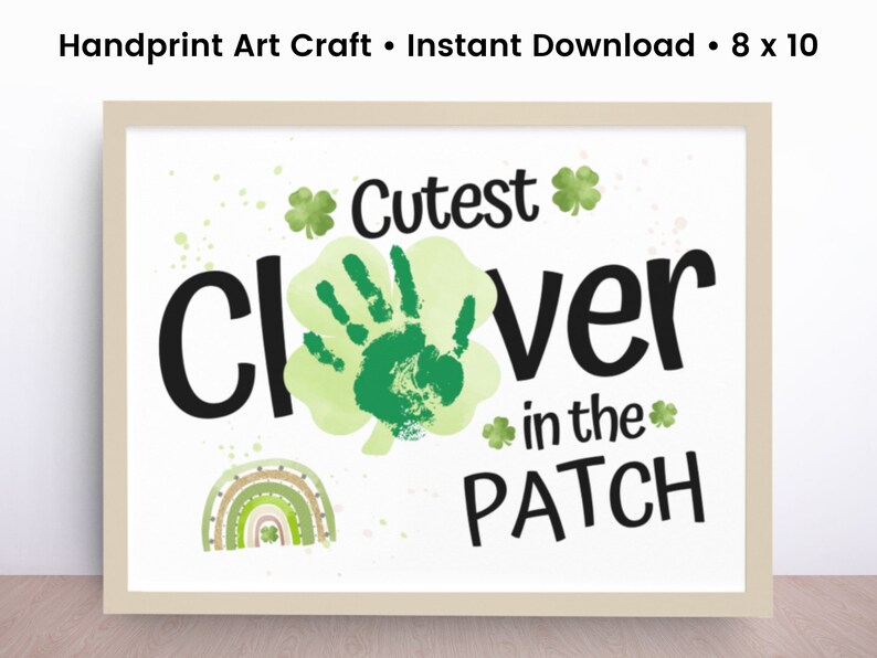Cutest Clover in the Patch Shamrock Handprint Art Craft DIY - Etsy
