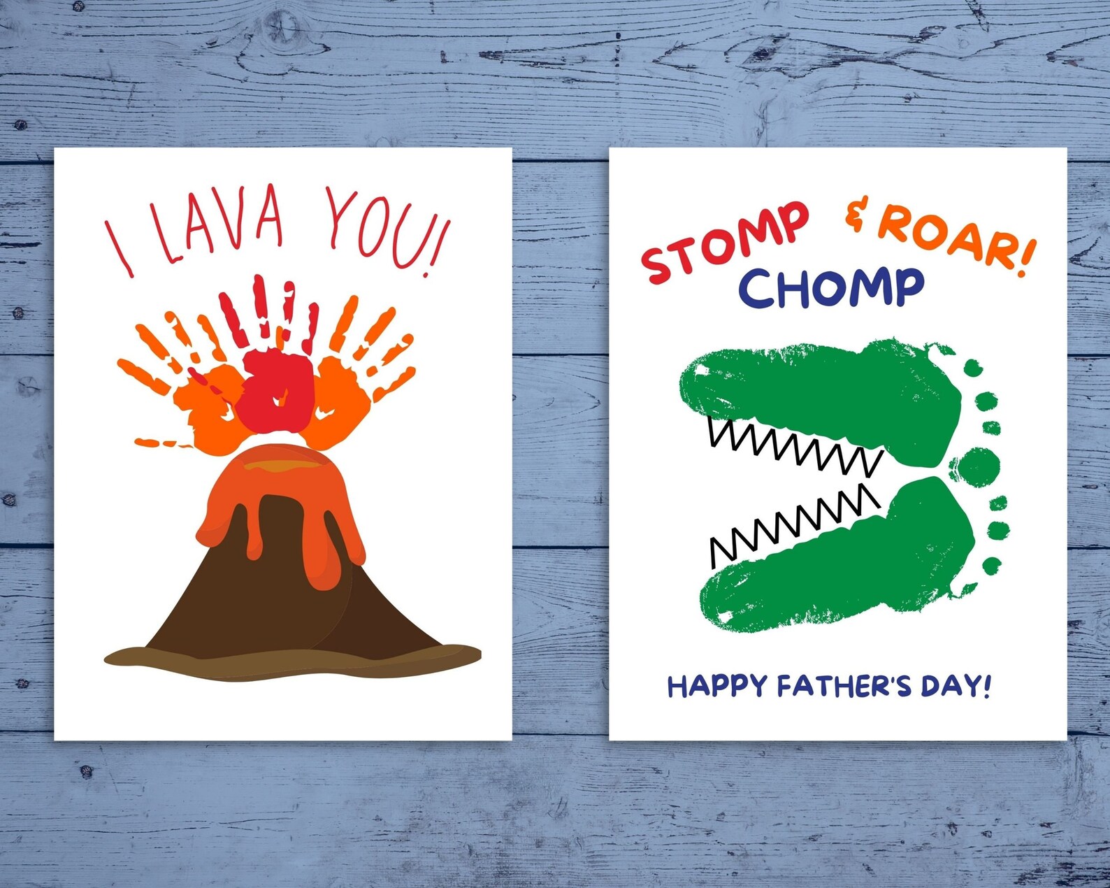 Father's Day Dinosaur Handprint Art | Dinosaur Craft | Footprint Art ...