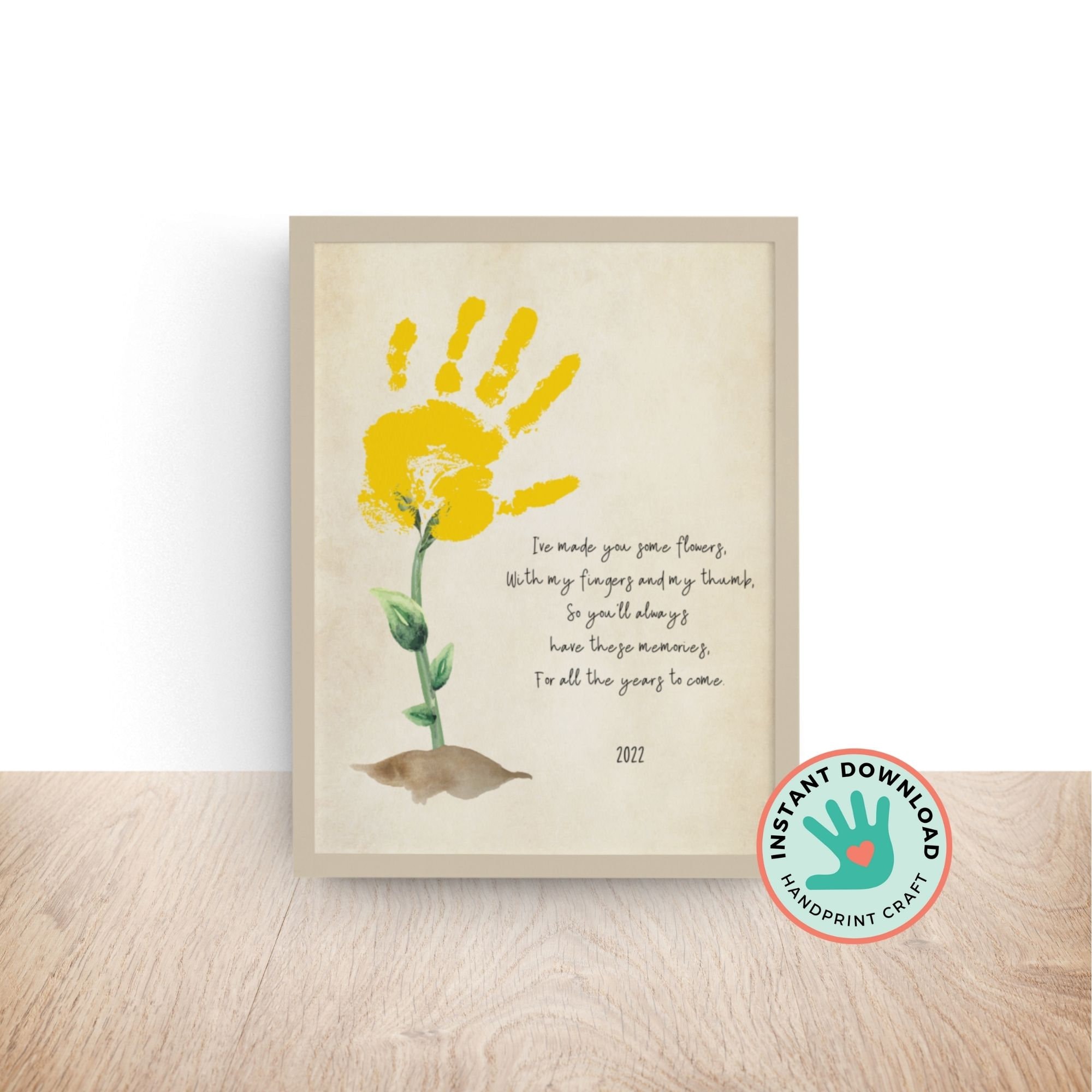 Flower Handprint Art Craft Mother's Day Personalized - Etsy