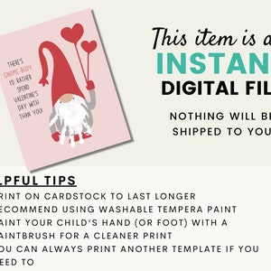 Valentine Gnome Handprint Art Craft | DIY Valentine Crafts for Kids ...