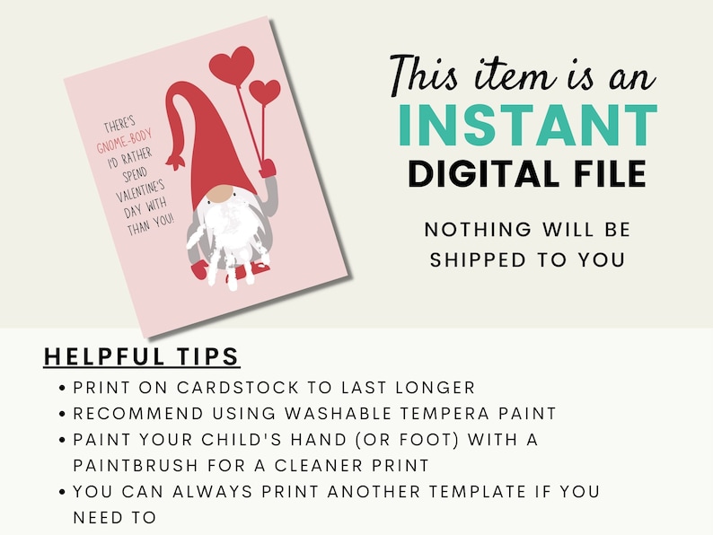 Valentine Gnome Handprint Art Craft | DIY Valentine Crafts for Kids ...