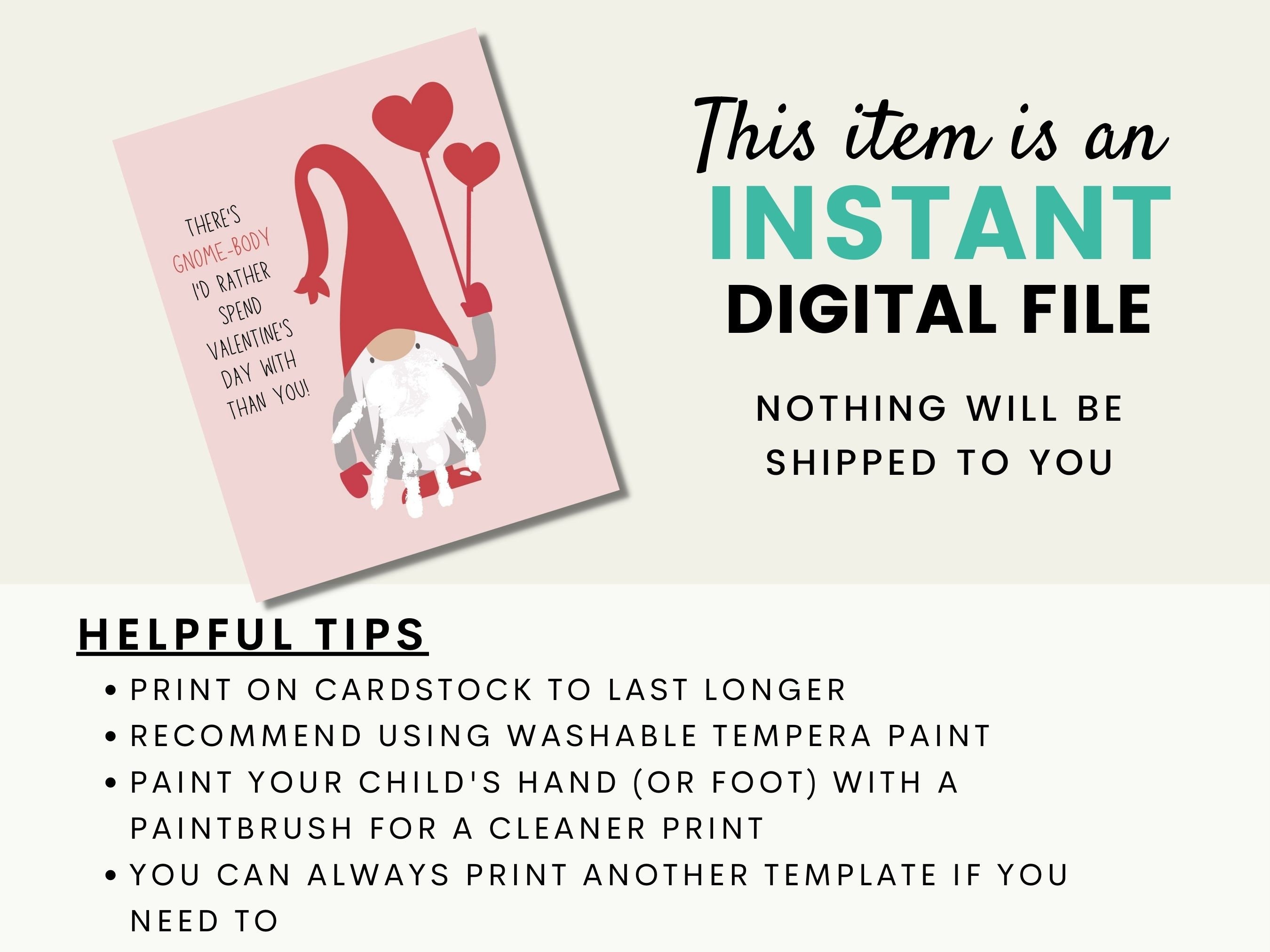 Valentine Gnome Handprint Art Craft DIY Valentine Crafts for Kids ...