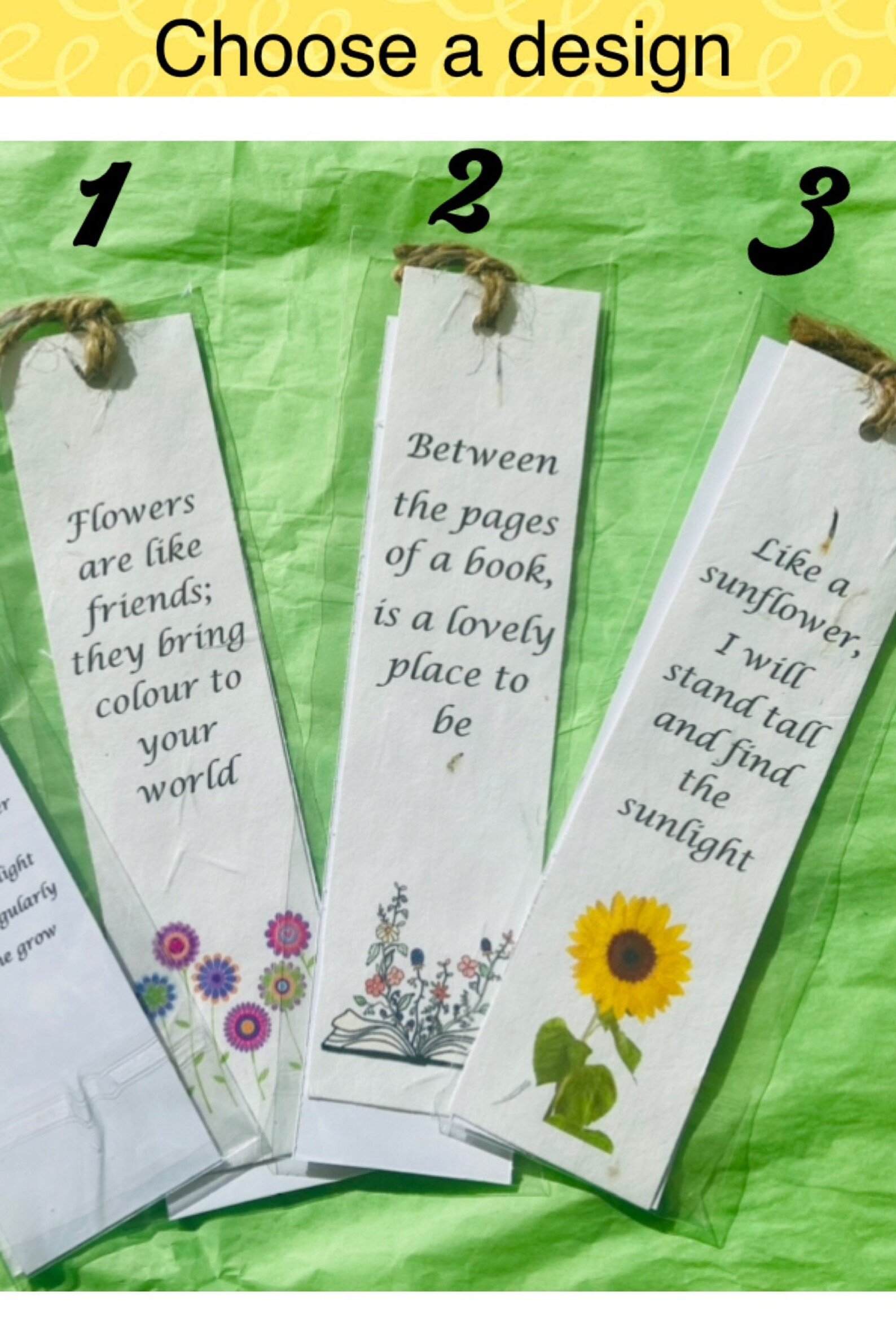 Seeded Bookmark Personalised Bookmark Gift Bee Gift Flower - Etsy UK