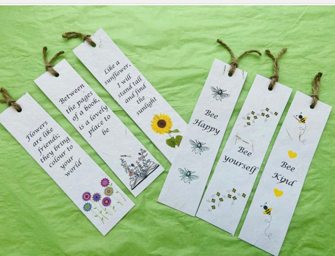 Seeded Bookmark Personalised Bookmark Gift Bee Gift Flower - Etsy UK