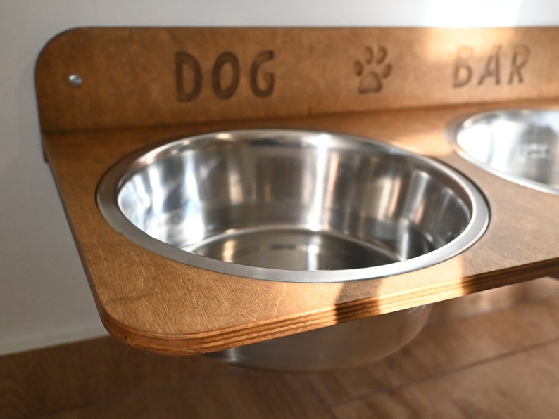 XL Raised Dog Feeding Stands, Elevated Floating Dog Feeder, Wall ...