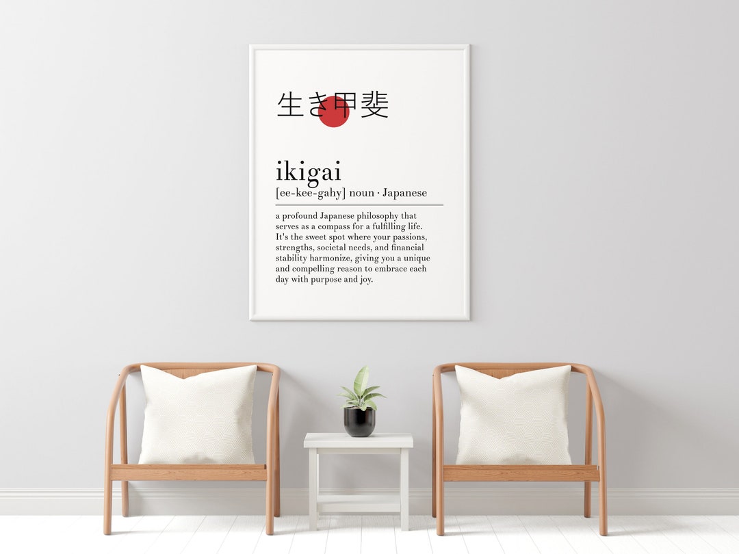 Ikigai Definition Print Inspirational Poster Ikigai - Etsy