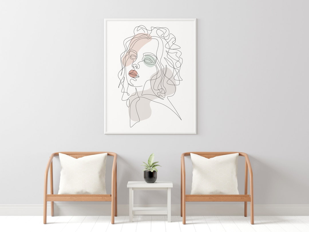One Line Woman Drawing, Woman Line Art Print, Printable One Line ...