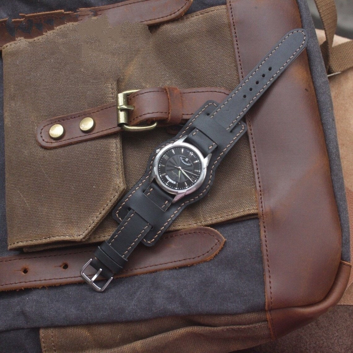 Handmade Leather Bund Strap Watch Band Watch Bracelet 18/20/22mm - Etsy