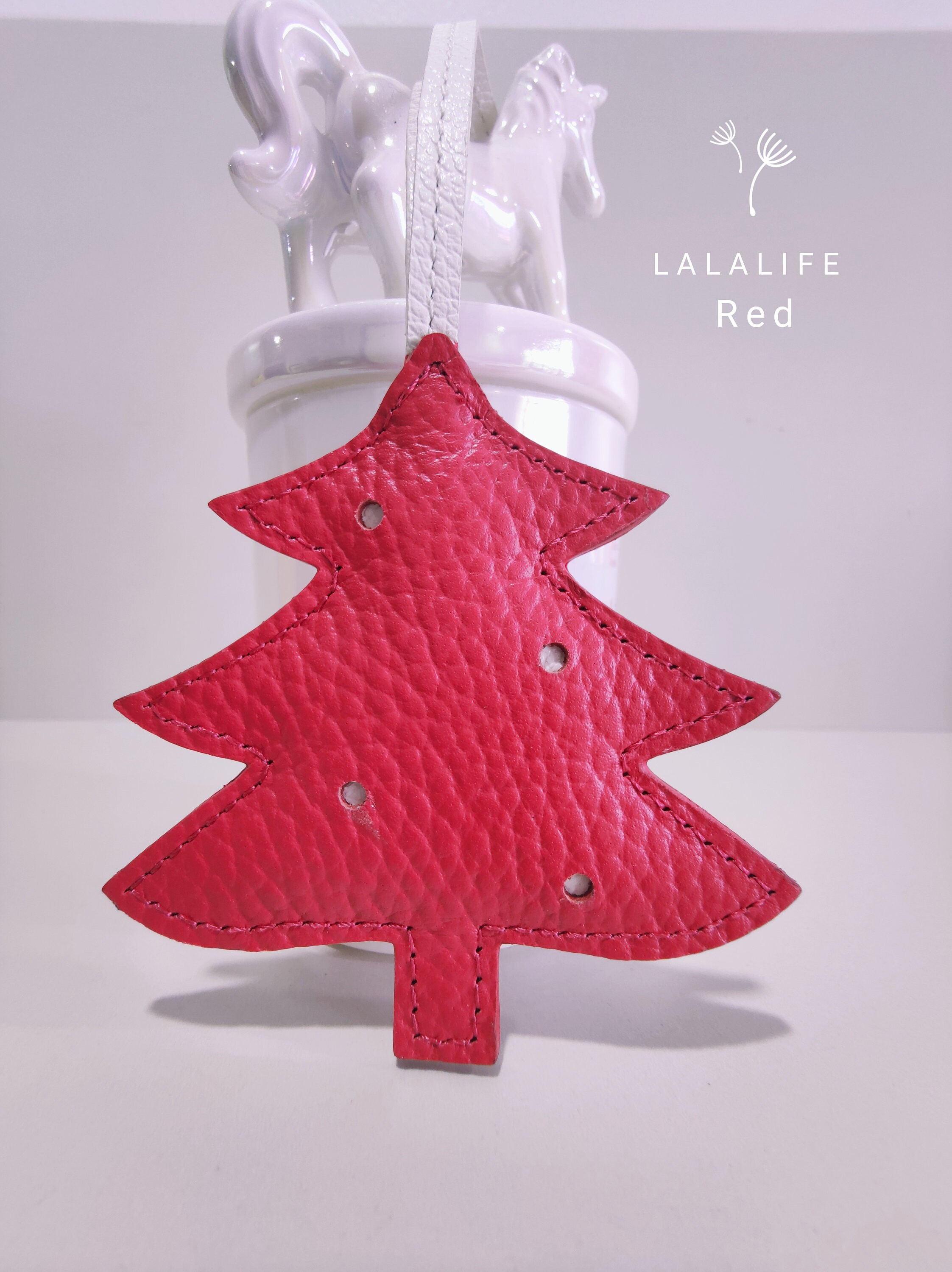 Christmas Tree Charm, Leather Chirstmas Tree, Leather Bag Charm ...