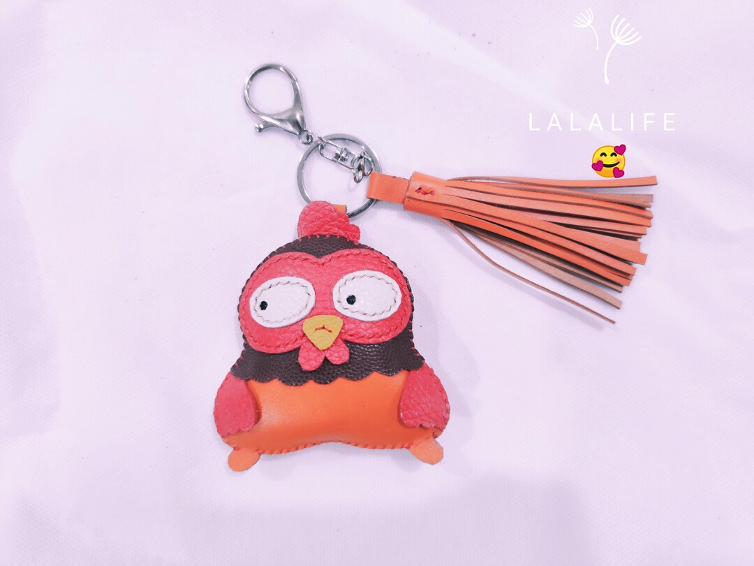 Chicken Bag Charm Chicken Charm Keychain Hen Charm Leather Bag Charm ...