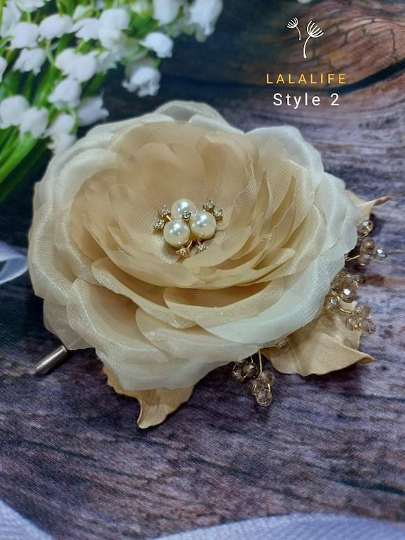 Flower Brooch Flower Pin Fabric Flower Pins - Etsy