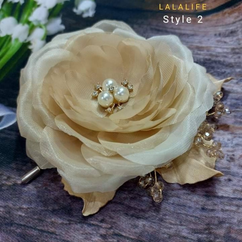 Fabric Flower Pin - Etsy