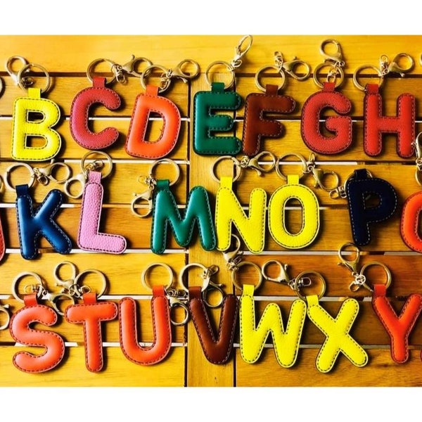 Initial Keychain - Etsy