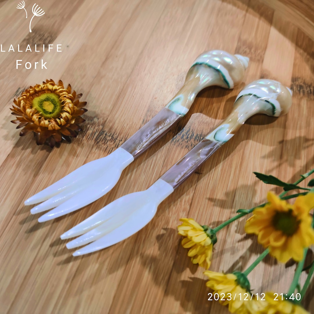Mother of Pearl Fork, Shell Fork, Sea Shell Fork, Flatware, Dining ...
