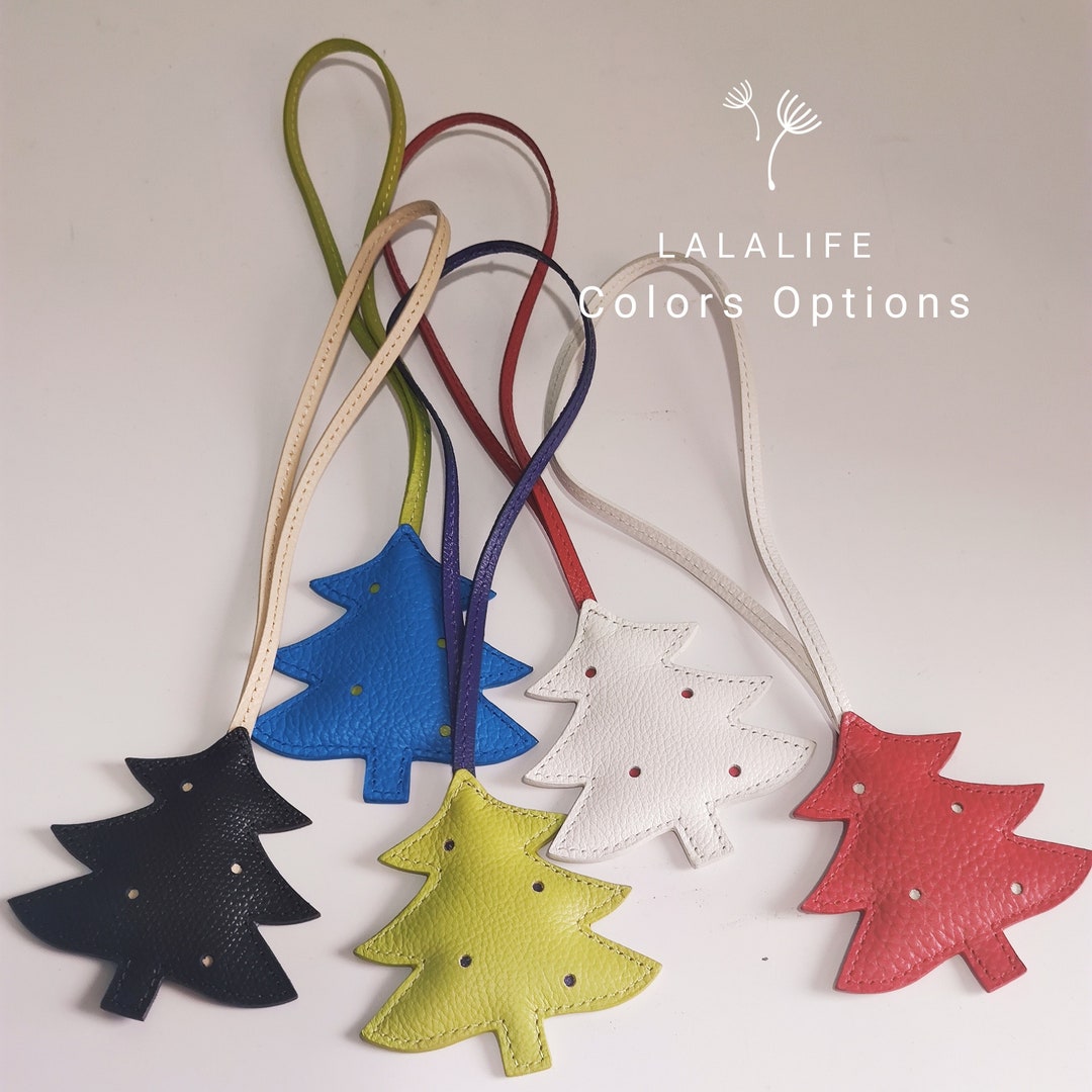 Christmas Tree Charm, Leather Chirstmas Tree, Leather Bag Charm ...