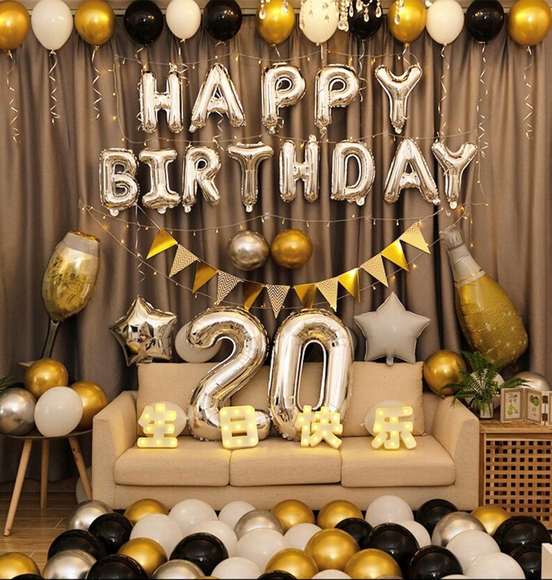 Happy Birthday Balloon Banner | Happy Birthday Balloon Set | Birthday ...