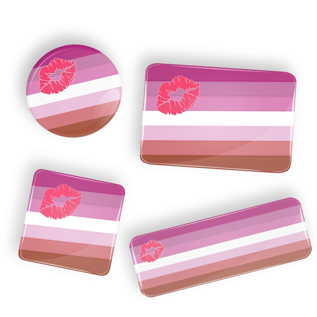 Lipstick Lesbian Pride Flag Pin Badge Button or Magnet LGBT Lgbtq ...