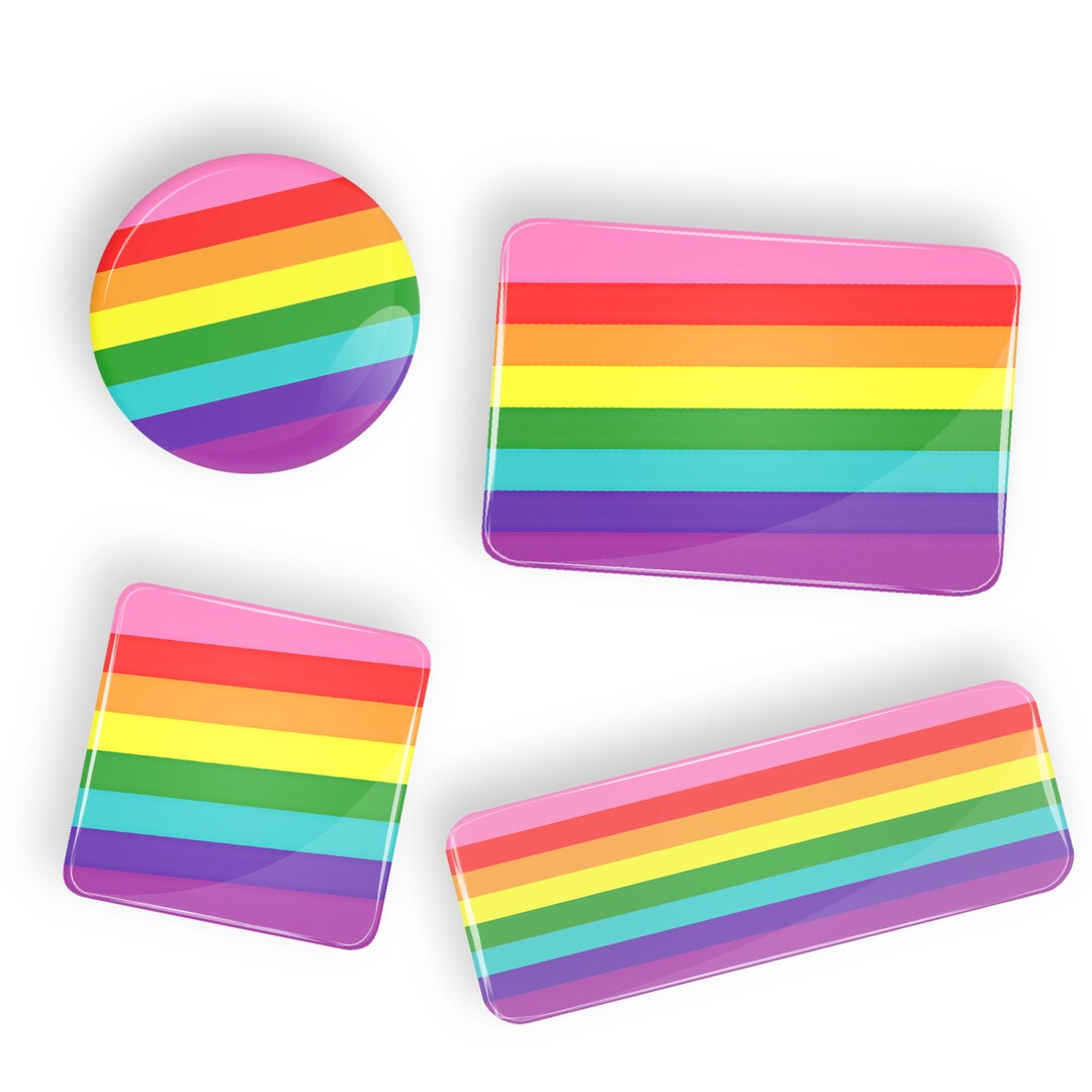 Gilbert Baker Rainbow Pride Flag Pin Badge Button or Magnet LGBT Lgbtq ...