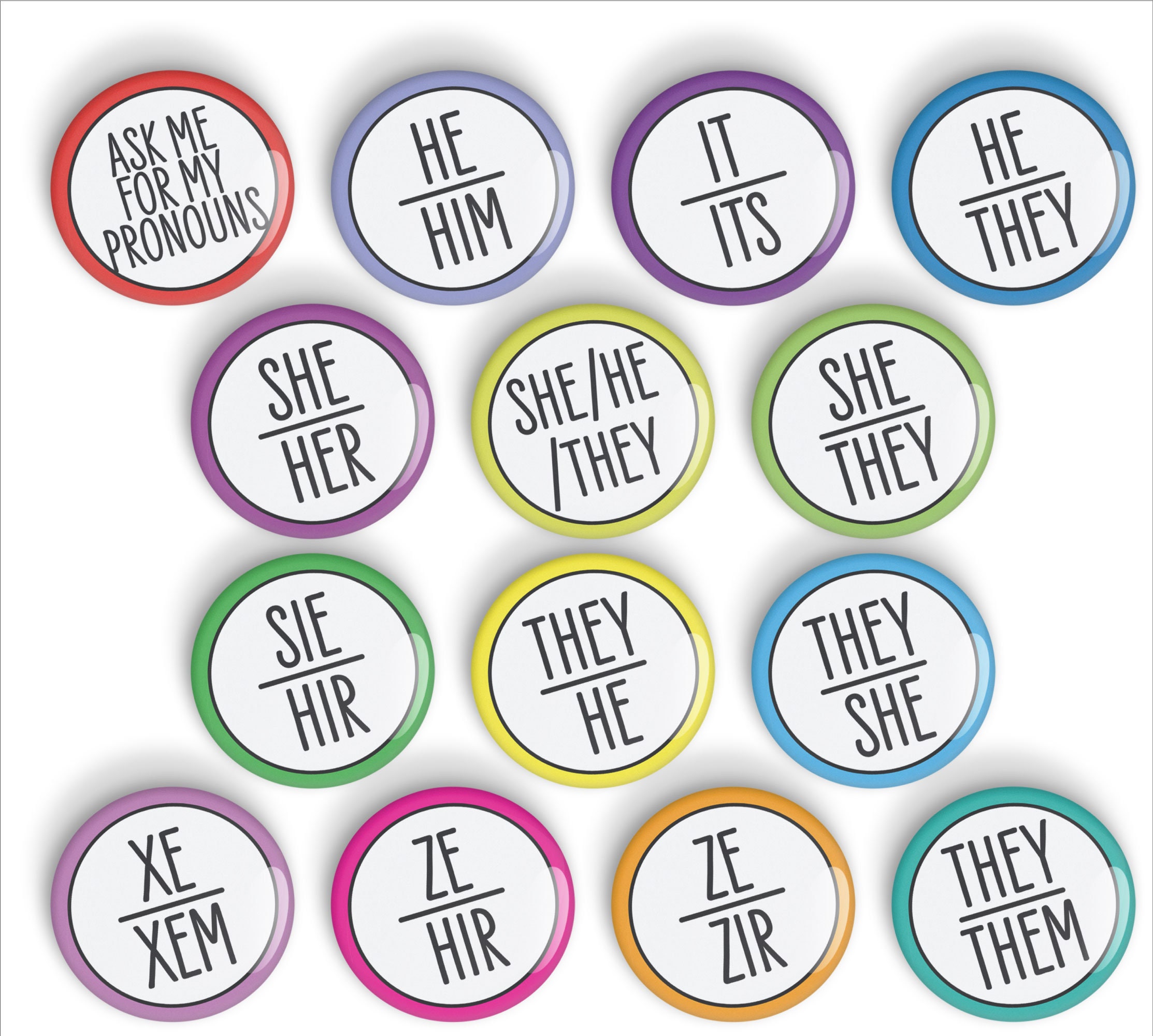 Pronoun They/them Pin Badge Button or Magnet LGBTQ LGBT | Etsy UK