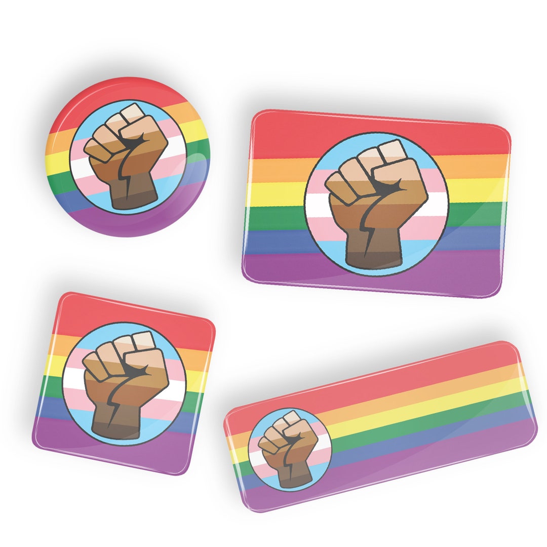 Trans POC Pride Flag Pin Badge Button or Magnet LGBT Lgbtq Lgbtqi ...