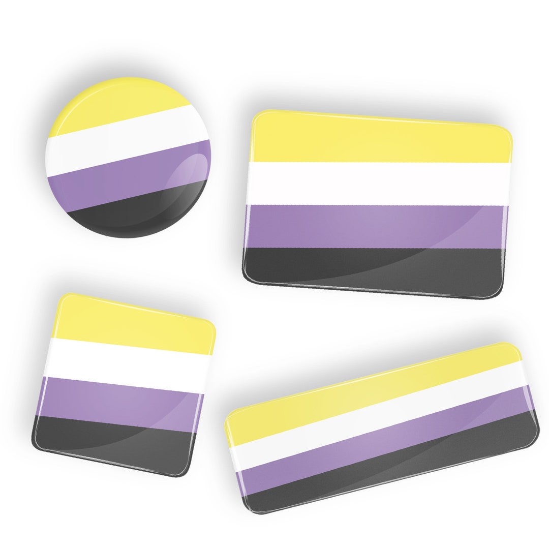 Non-binary Enby Nonbinary Pride Flag Pin Badge Button or Magnet LGBT ...