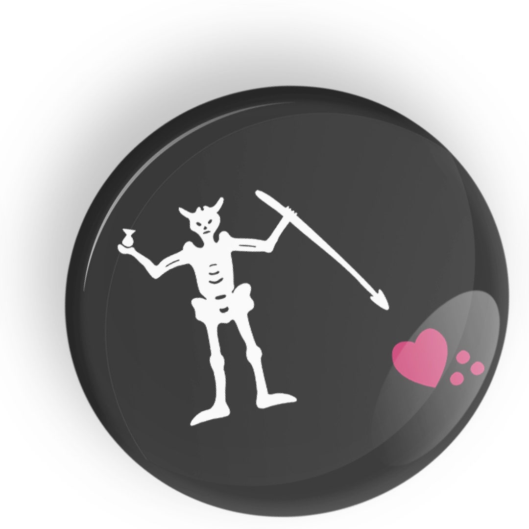 Our Flag Means Death, OFMD - Skeleton Flag, Round Pin Badge Button or ...