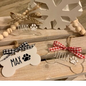 Personalized Dog Bone Christmas Tree Ornament, Custom Pet Name Ornament ...