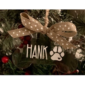 Personalized Dog Bone Christmas Tree Ornament, Custom Pet Name Ornament ...