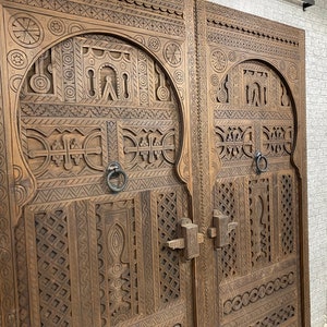 Authentic Moroccan Door, Hand Craved Custom Door, Two Panels Door ...